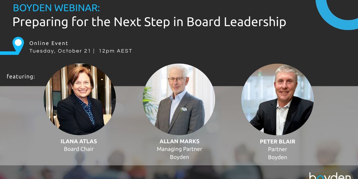 Navigating the Transition: NED to Chair - Boyden