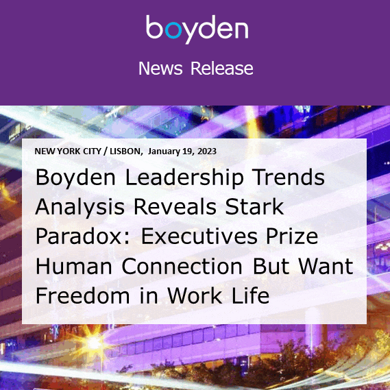 Boyden Leadership Trends Analysis Reveals Stark Paradox: Executives ...