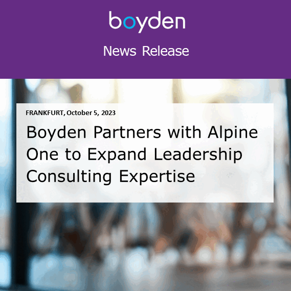 Boyden Partners with Alpine One to Expand Leadership Consulting ...