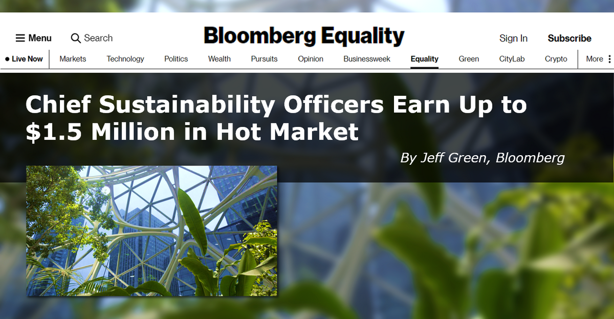 Chief Sustainability Officers Earn Up to $1.5 Million in Hot Market ...