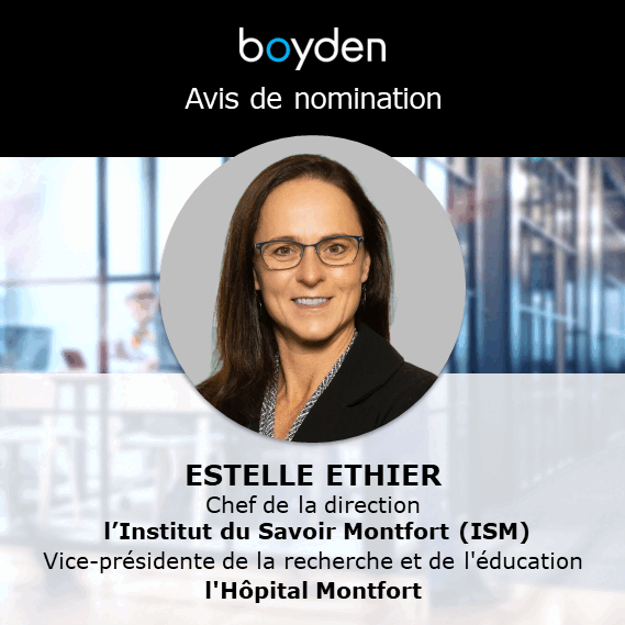Estelle Ethier appointed as Chief Executive Officer of the Institut du ...