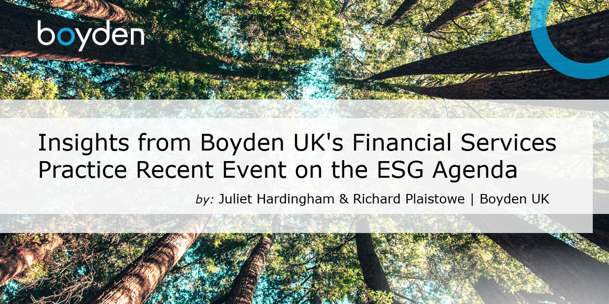 Insights from Boyden UK's Financial Services Practice Recent Event on ...