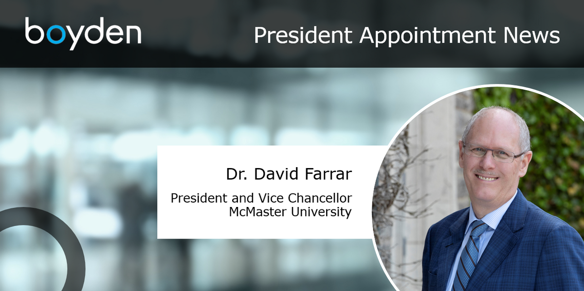 McMaster names new president - Executive Search - Boyden