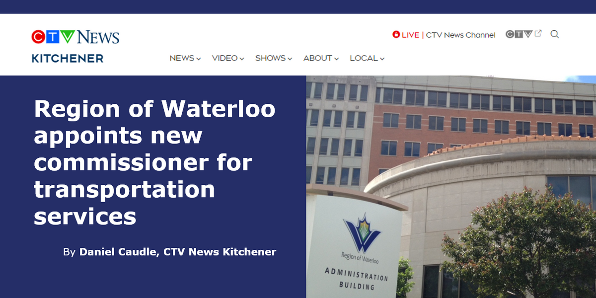 Region of Waterloo appoints new commissioner for transportation services - Executive Search - Boyden