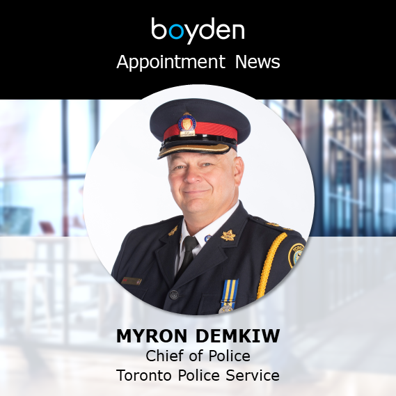 Toronto Police Services Board Announces New Chief of Police - Boyden