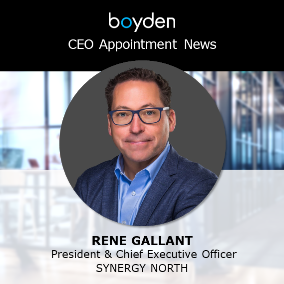 SYNERGY NORTH Announces New President and Chief Executive Officer - Boyden
