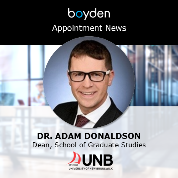 UNB Welcomes New Dean of Graduate Studies - Boyden